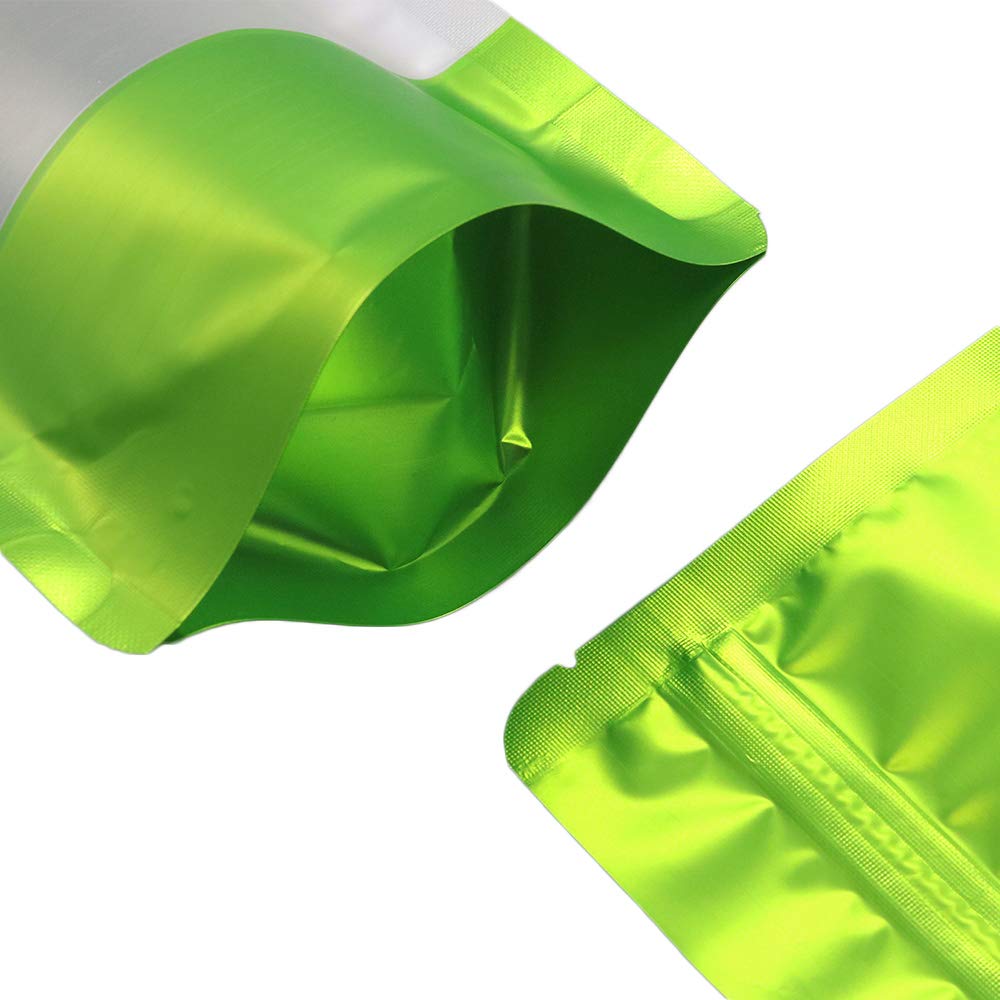 Deera Lime Green Matt Finish Ziplock Pouch With Window